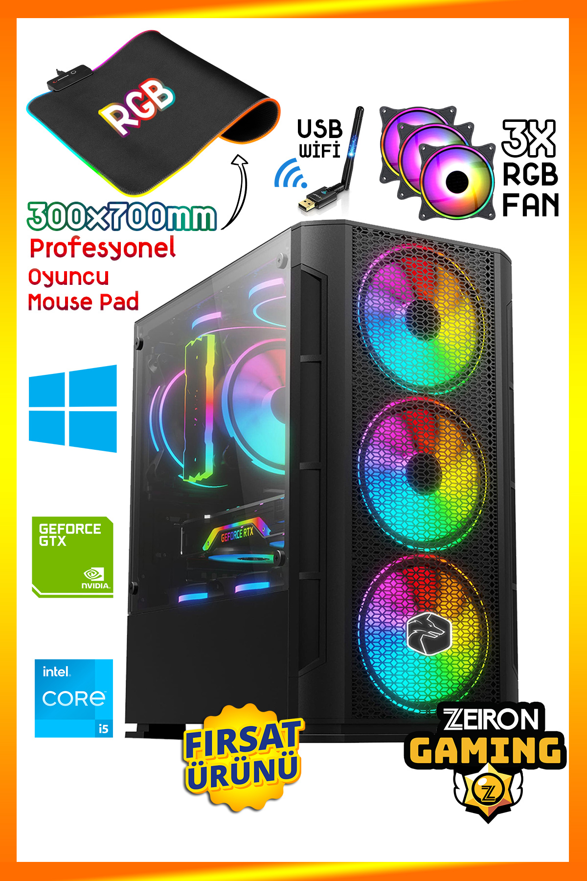 Zeiron Zx24 I5-3470 16gb 1tb Hdd 128gb Ssd 4gb Oyuncu Masaüstü ...