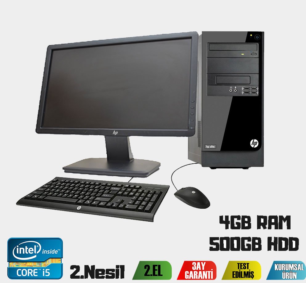 Hp Pro 3300 İntel İ5 2.Gen CPU+4GB RAM+500GB HDD 19'' Monitör Takım ...