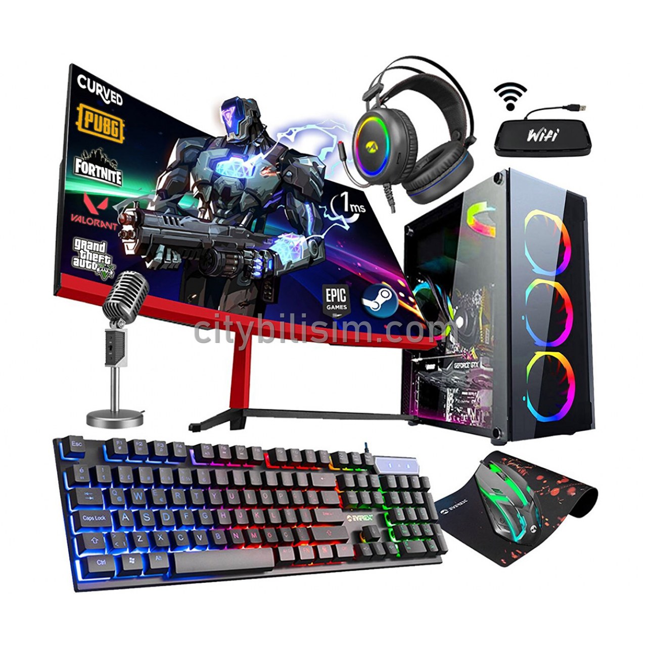 Zeiron Rx36 I5-3470 16gb 256gb+1tb Gt730 23.8" Curved Oyuncu Masaüstü ...